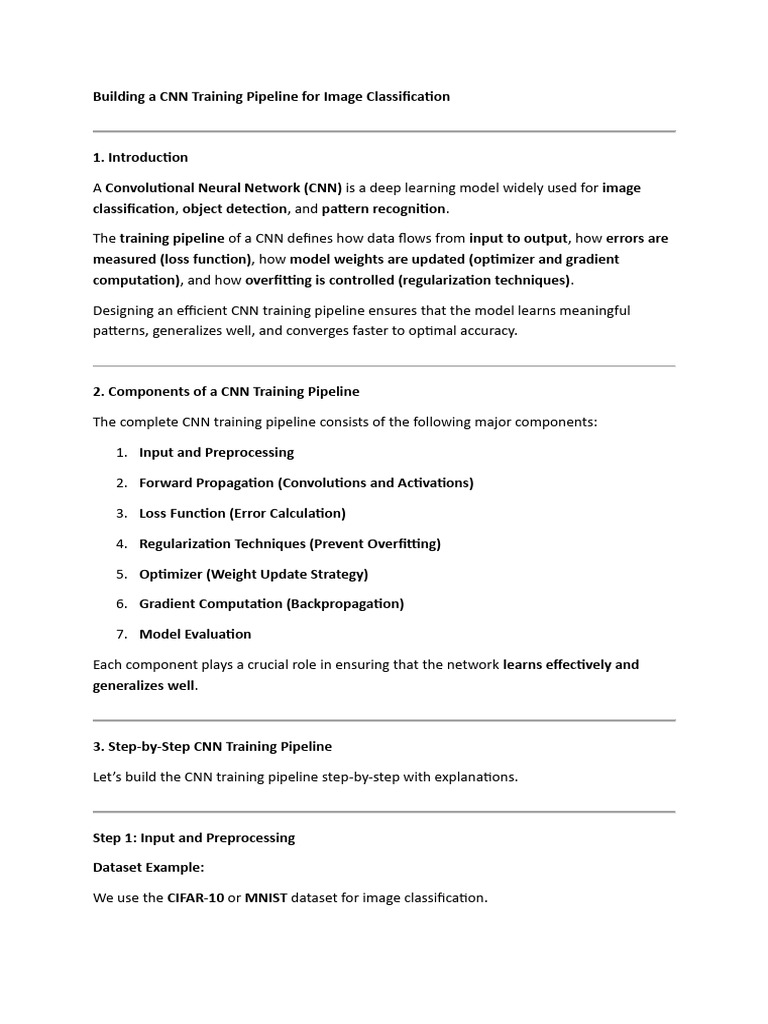 Building a CNN Training Pipeline for Image Classification | PDF ...