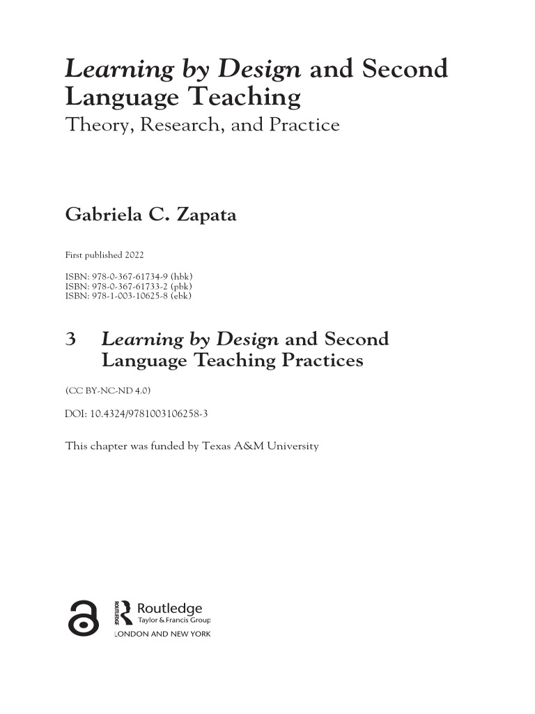 Learning by Design and Second Language Teaching Practices_26!01!13!22!01_00 | PDF | Learning ...