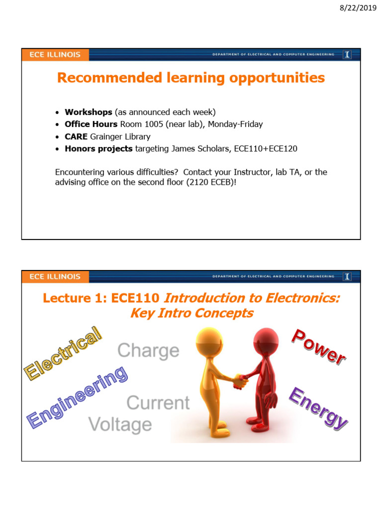 ECE110: Intro to Electronics Concepts | PDF | Voltage | Electric Current