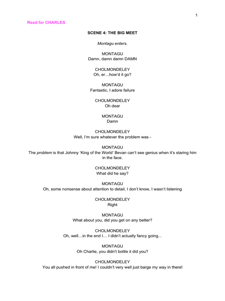CHARLES - The Big Meet (Audition Cut) | PDF