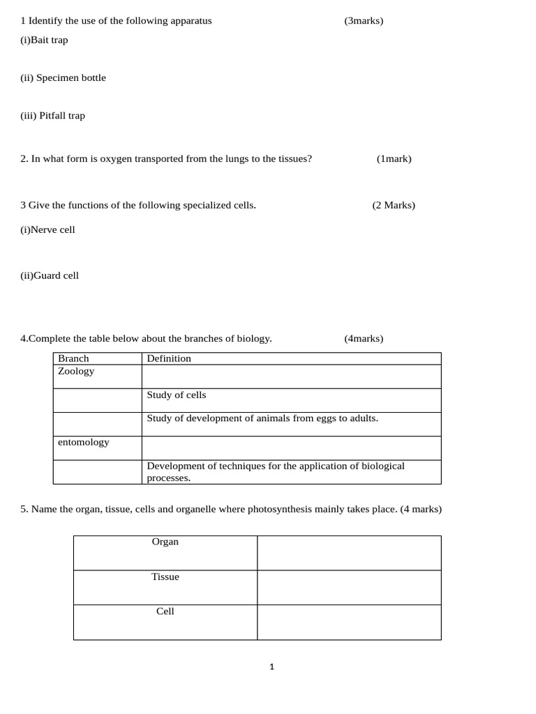 Biology f3 Opr | PDF