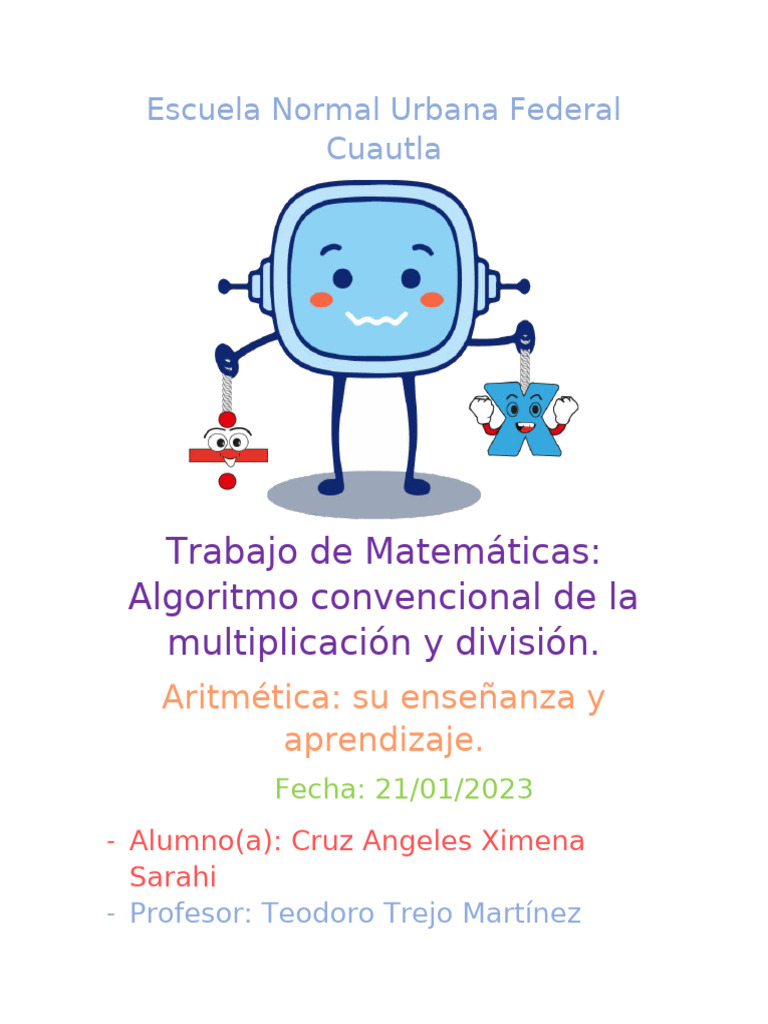 Algoritmos de Multiplicación y División para Niños | PDF | División ...