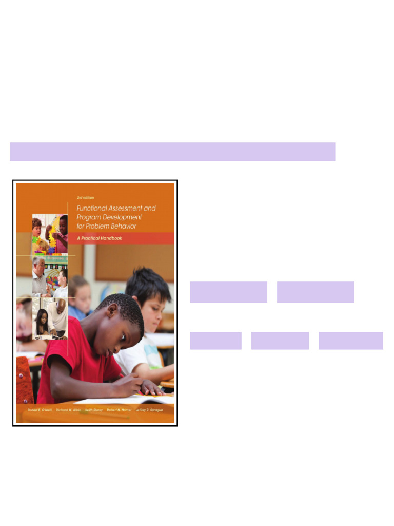 Functional Assessment and Program Development for Problem Behavior 3e all chapters available | PDF