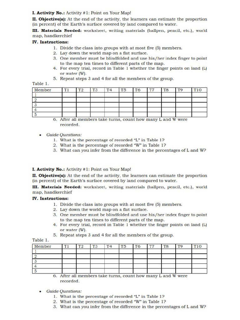 Activity1_point on Your Map_3rd Quarter | PDF
