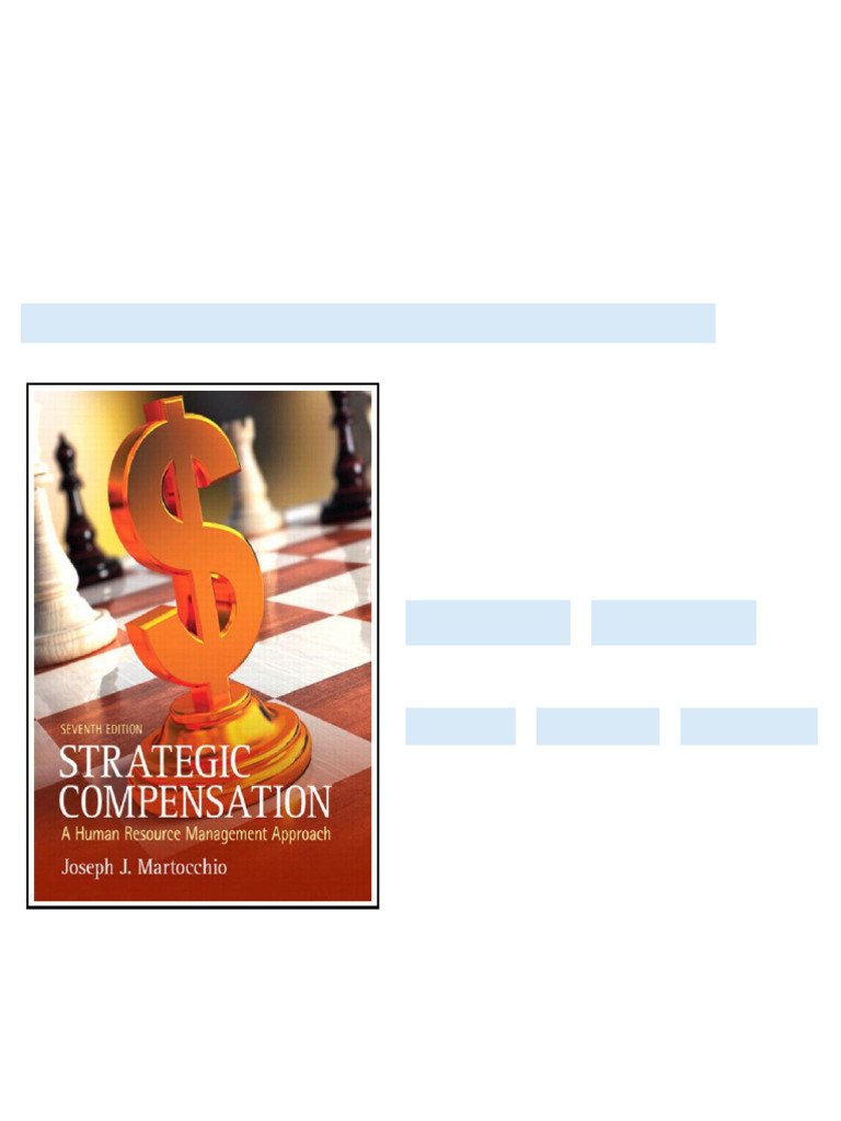Strategic Compensation A Human Resource Management Approach 7th Edition ...