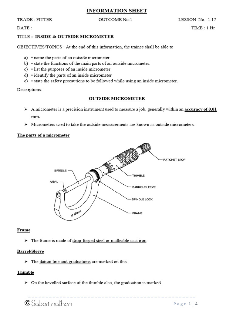 Micrometer Measurement Techniques Guide | PDF