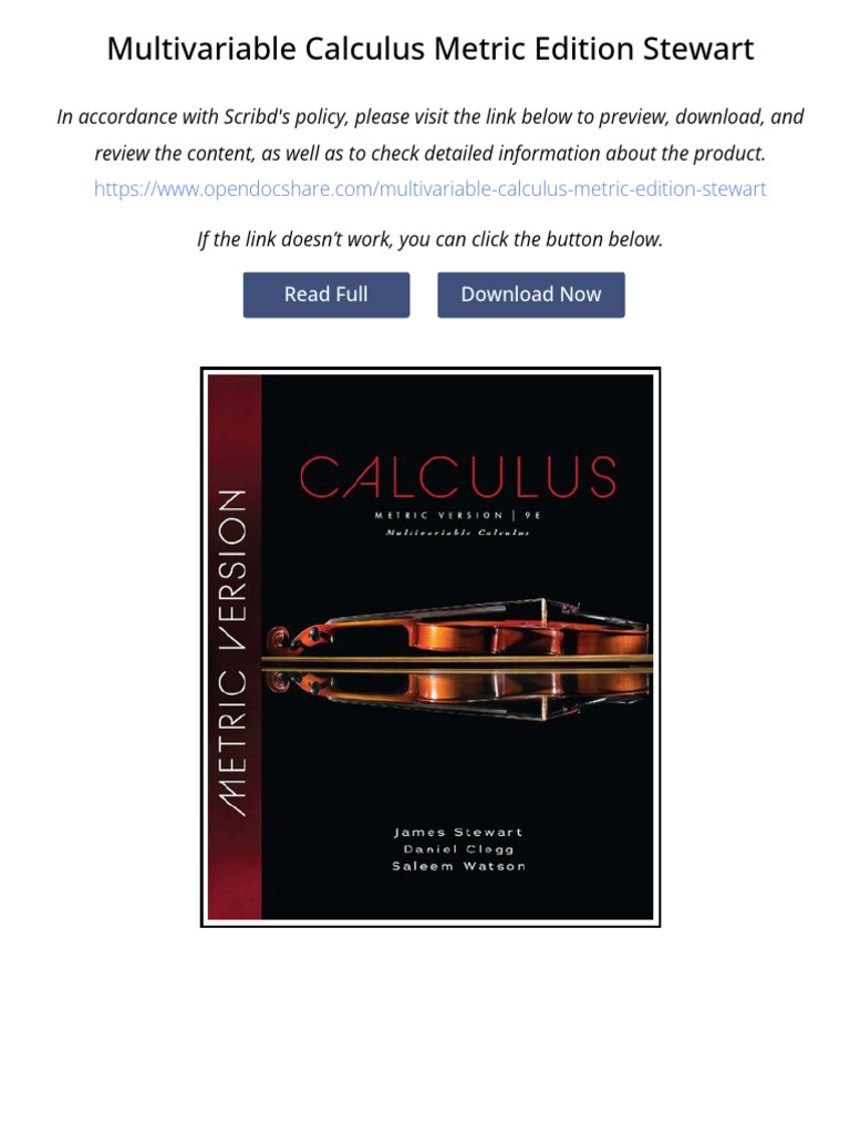 Multivariable Calculus Metric Edition Stewart | PDF | Trigonometric ...