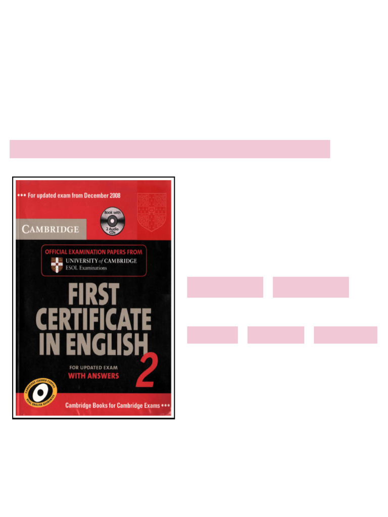 Cambridge First Certificate in English for Updated Exams Student's Book ...