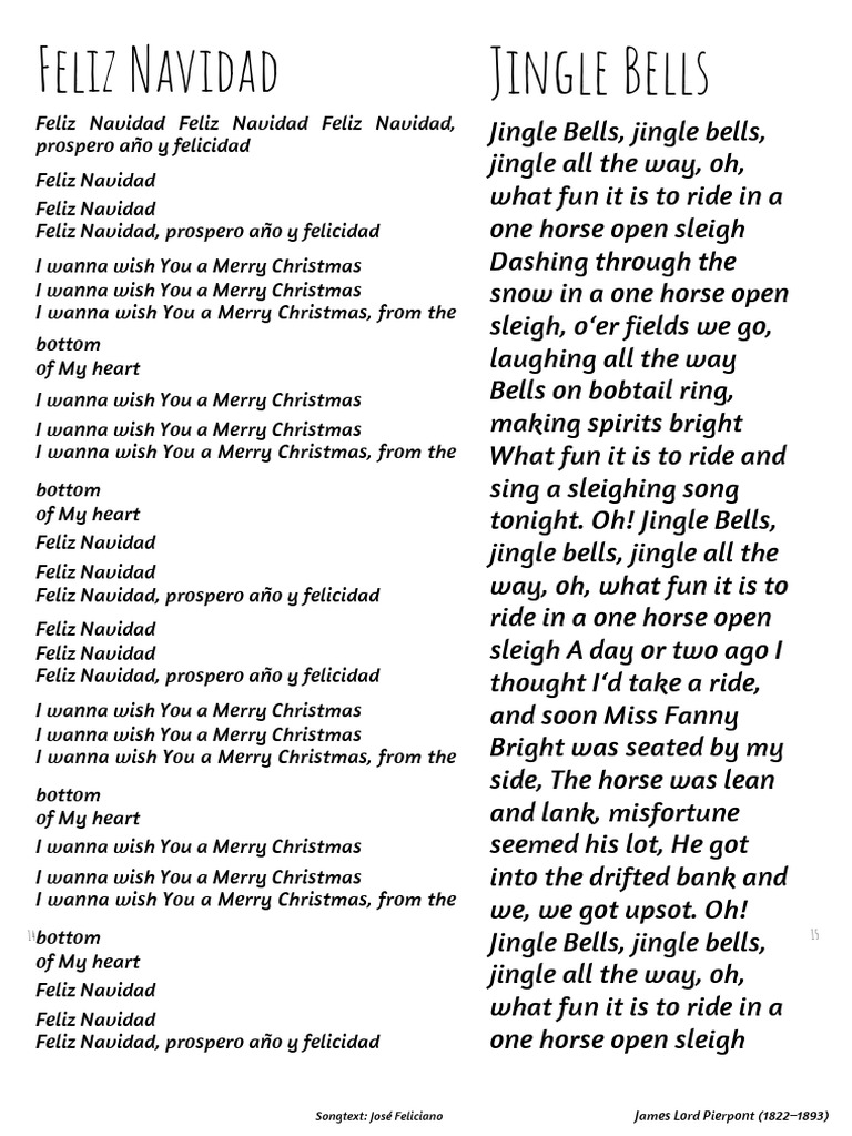 Feliz Navidad: Jingle Bells | PDF | American Folklore | Songs Written