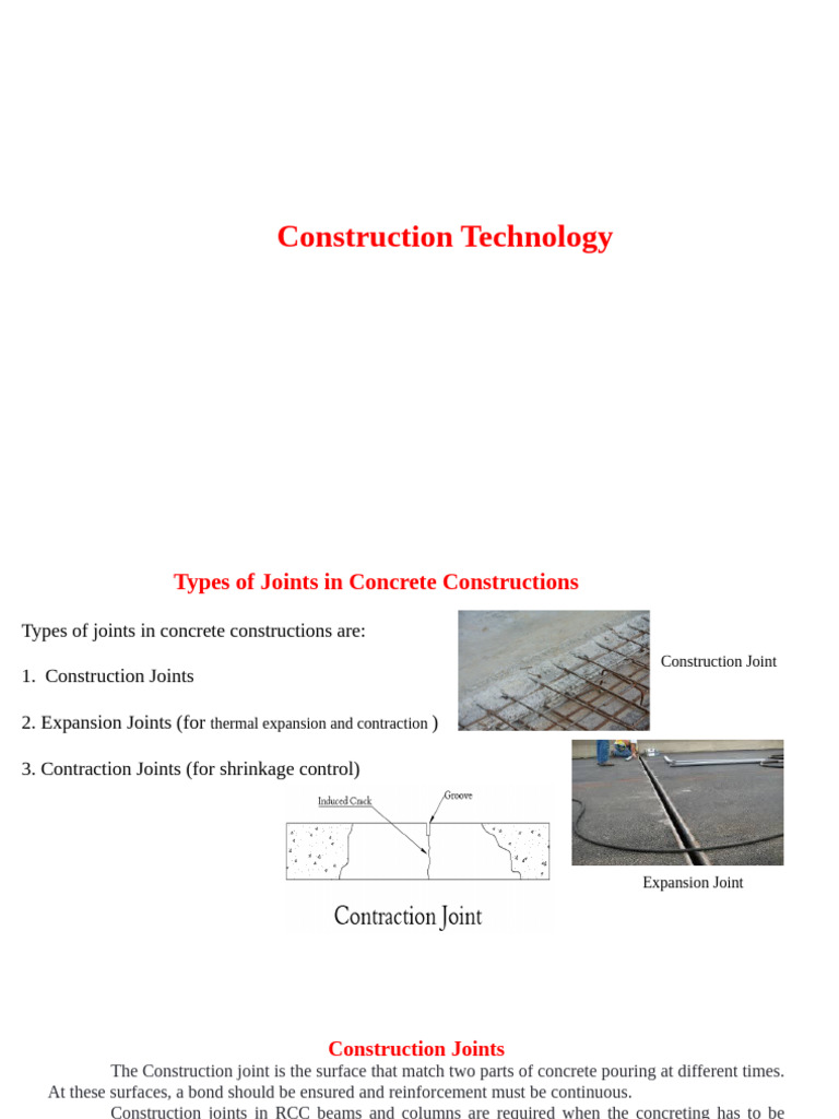 Construction Joints | PDF | Concrete | Beam (Structure)