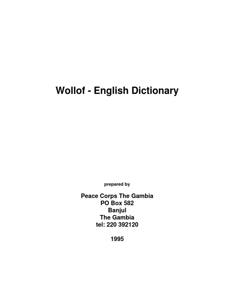 Wollof English Dictionary | PDF