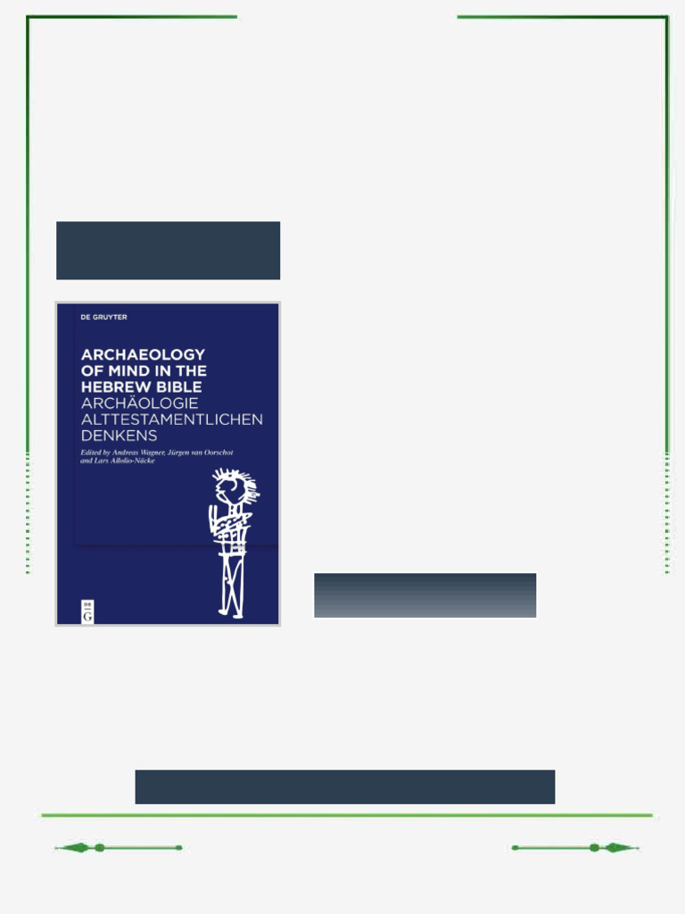 Archaeology of Mind in the Hebrew Bible Archäologie alttestamentlichen ...