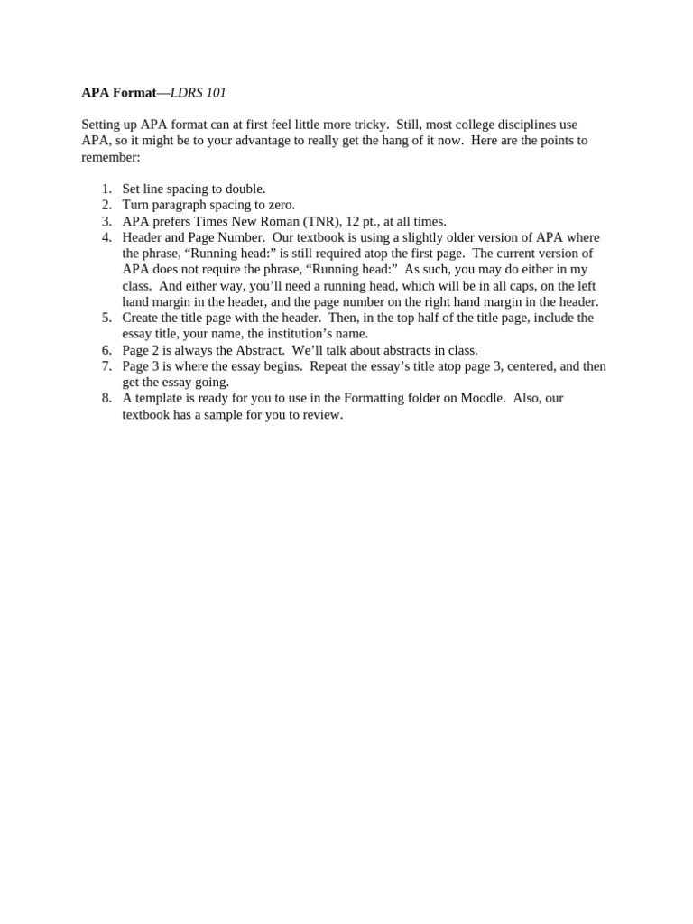 2021 Handout APA Format Notes | PDF