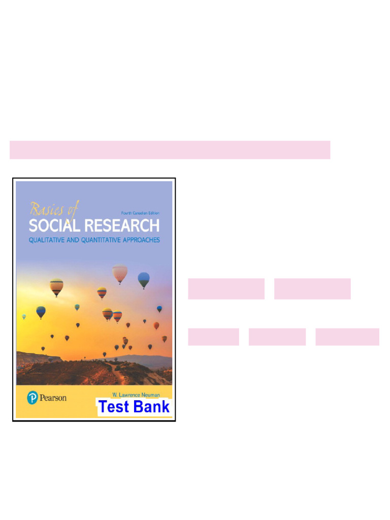 Basics of Social Research Canadian 4th Edition Neuman Test Bank - test ...