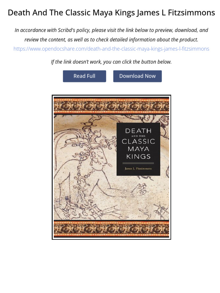 Death And The Classic Maya Kings James L Fitzsimmons | PDF | Maya ...