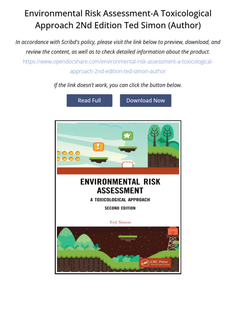 Environmental Risk Assessment-A Toxicological Approach 2nd Edition Ted ...