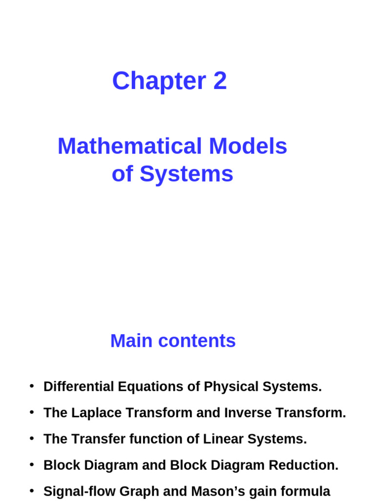 Mathematical Models in Control Systems | PDF | Laplace Transform ...