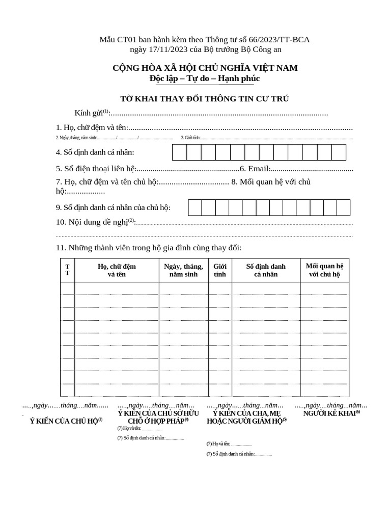 Mẫu CT01 _66 | PDF
