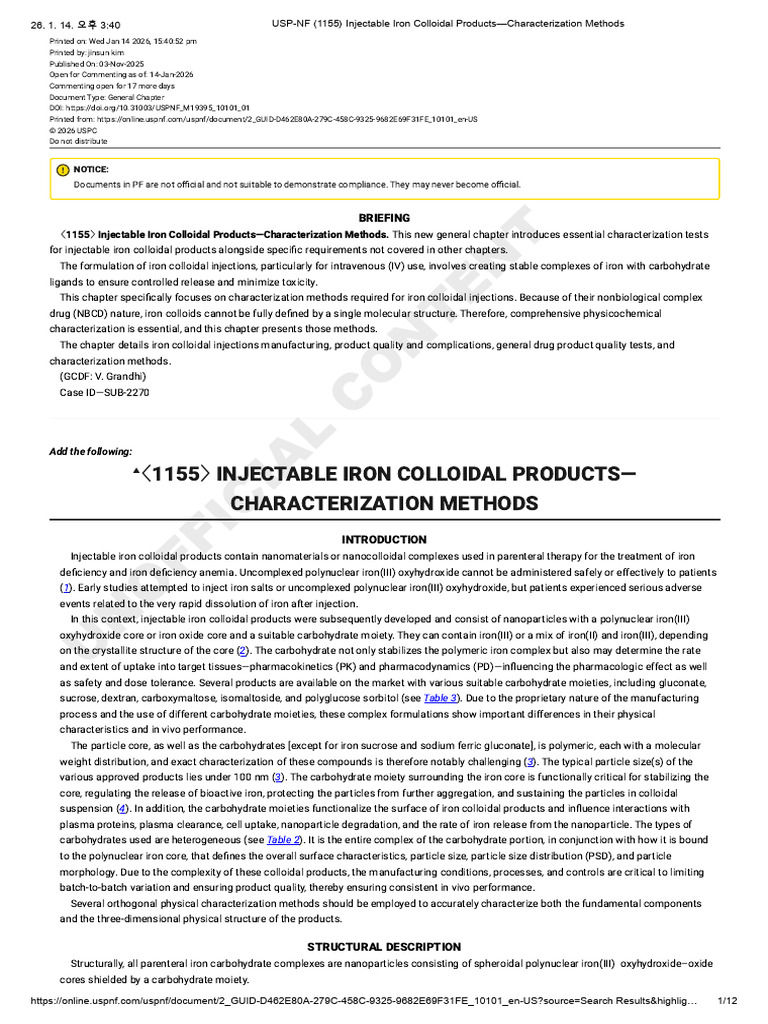 Characterization of Injectable Iron Colloids | PDF | Iron | Nanoparticle