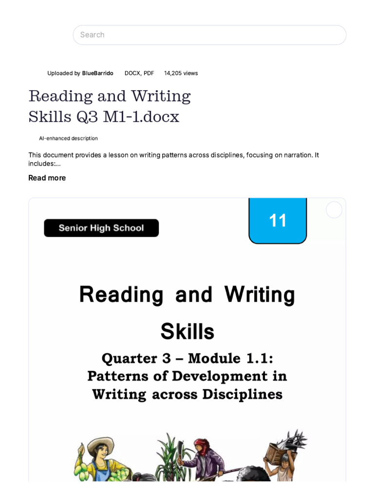 Writing Patterns in Narration Lesson | PDF