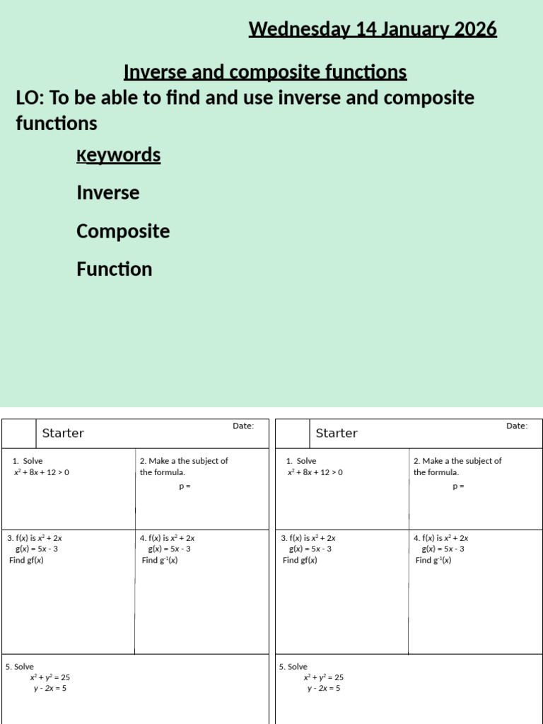 Inverse and Composite Functions | PDF | Mathematics | Mathematical Objects