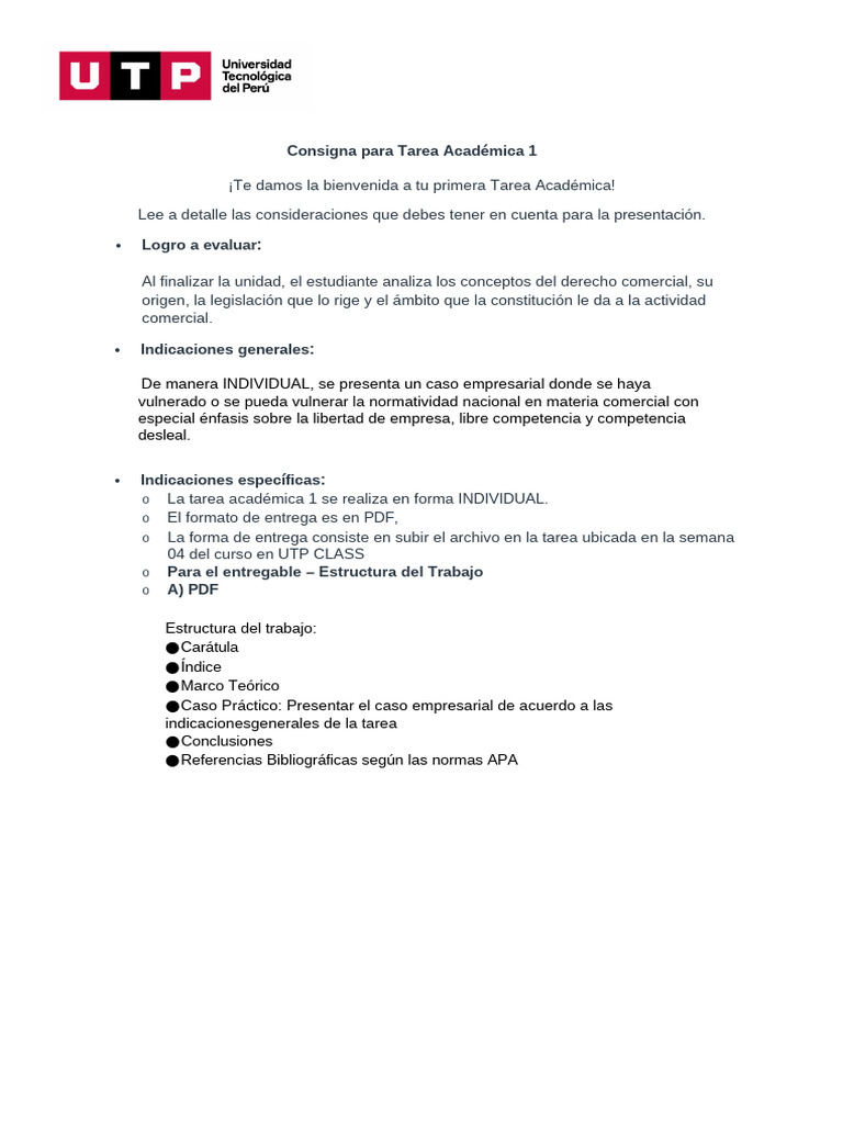 ? (AC–S02) Semana 02 - Tarea Académica 1 - legislacion comercial y laboral | PDF