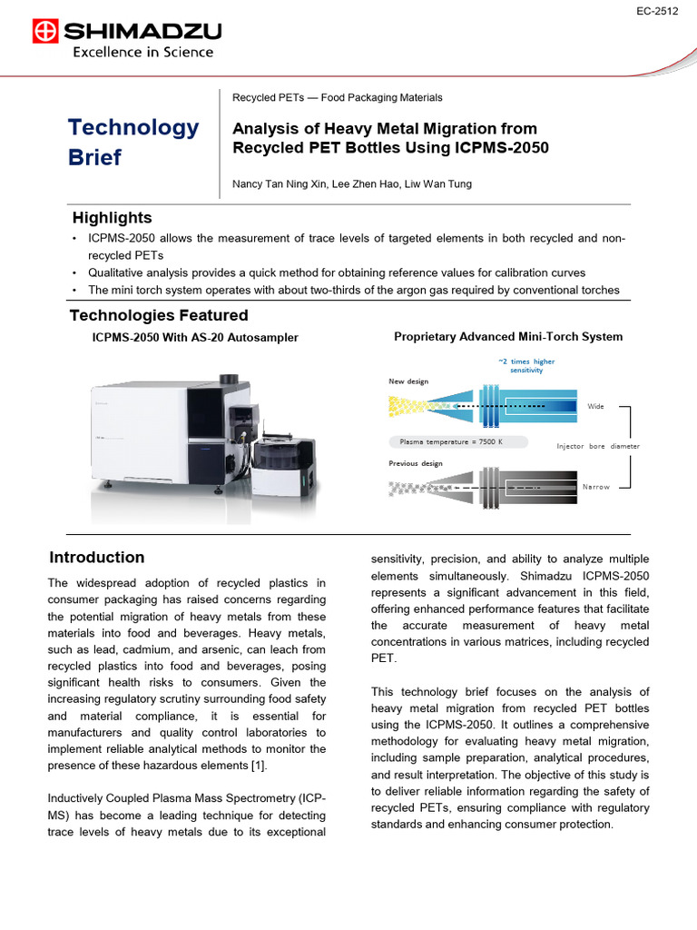 EC-2512 _ Analysis of Heavy Metal Migration From Recycled Plastic ...