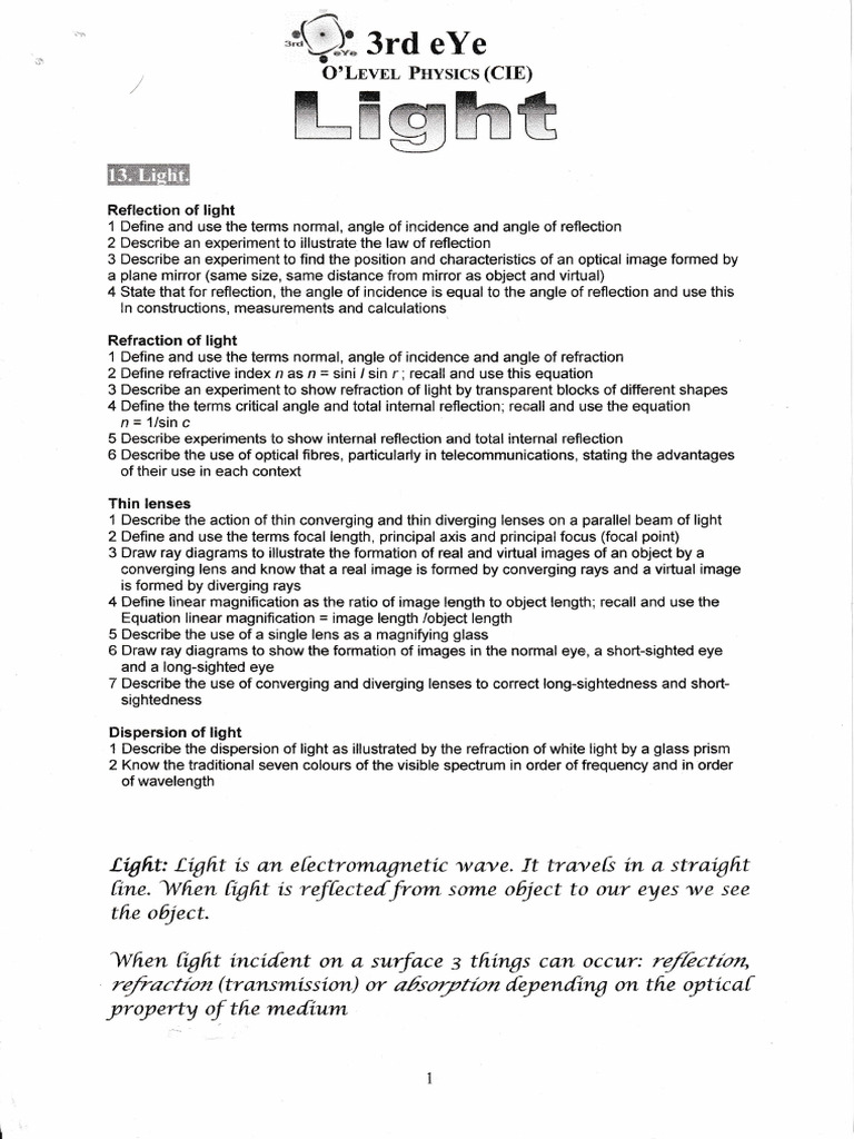 Light Reflection and Refraction Experiments | PDF | Electrodynamics ...