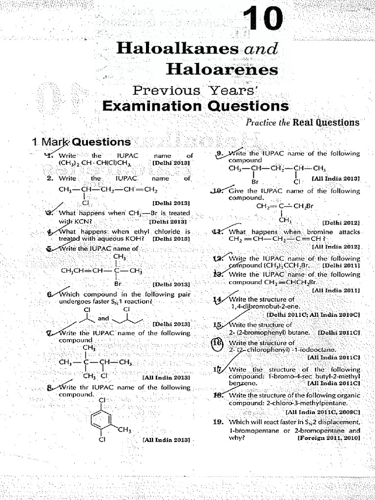 Chemistry Haloalkanes and Haloarenes | PDF