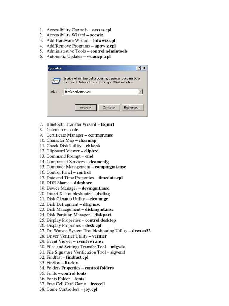 Listado De 140 Comandos Para Ejecutar En Windows