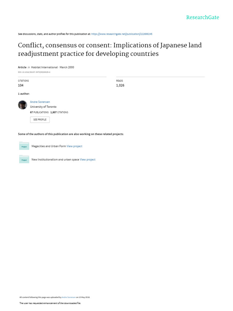 Japanese Land Readjustment Insights | PDF | Urbanization | Japan
