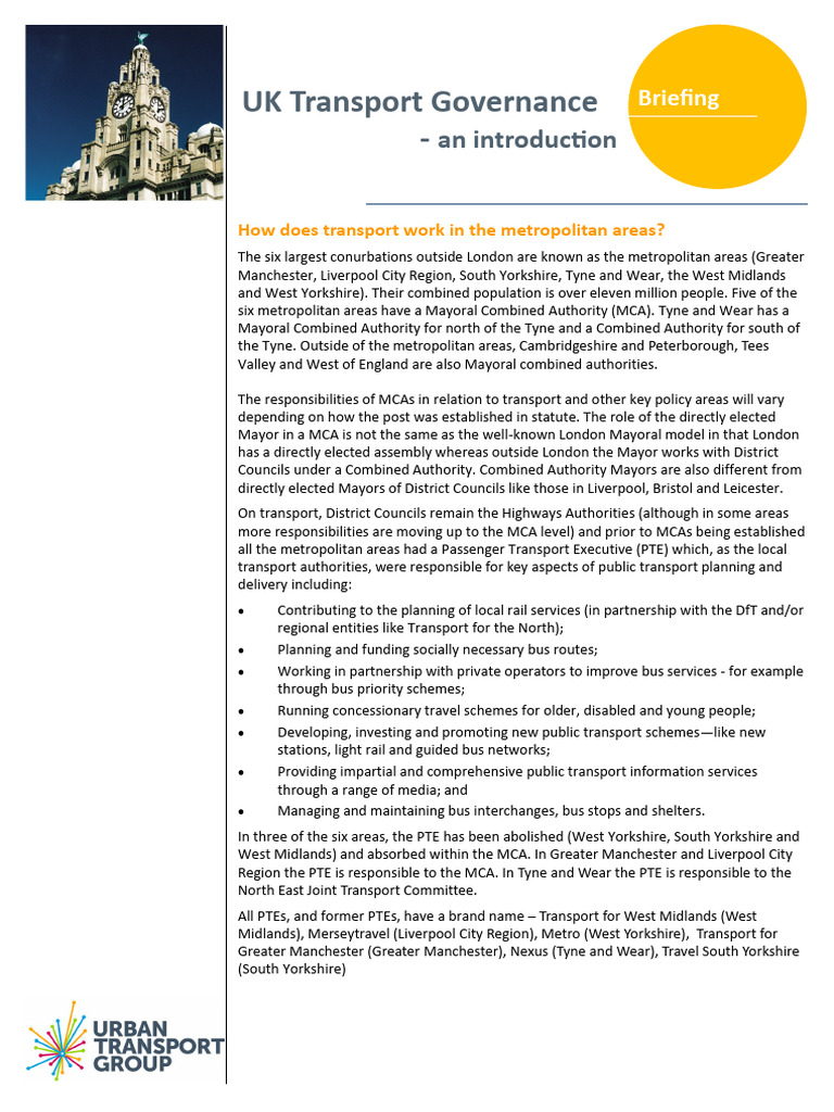 Transport Governance in UK Metropolitan Areas | PDF | Rail Transport ...