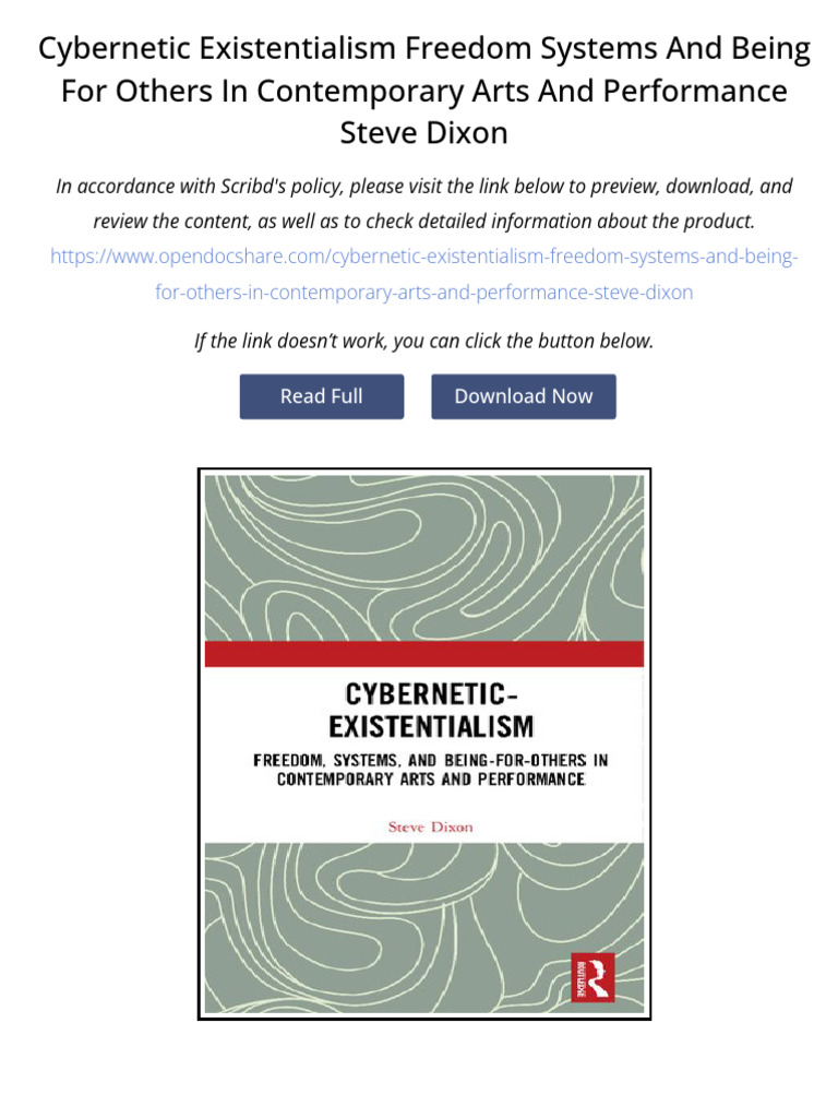 Cybernetic Existentialism Freedom Systems and Being for Others in ...