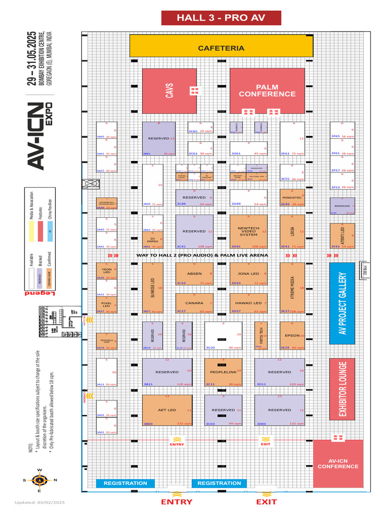 Hall 3 Layout - AV-ICN Expo 2025 - 03 Feb 2025 | PDF
