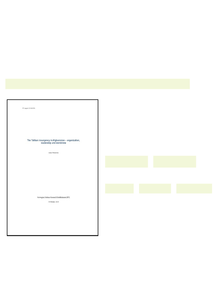 The Taliban Insurgency In Afghanistanorganization Leadership And ...