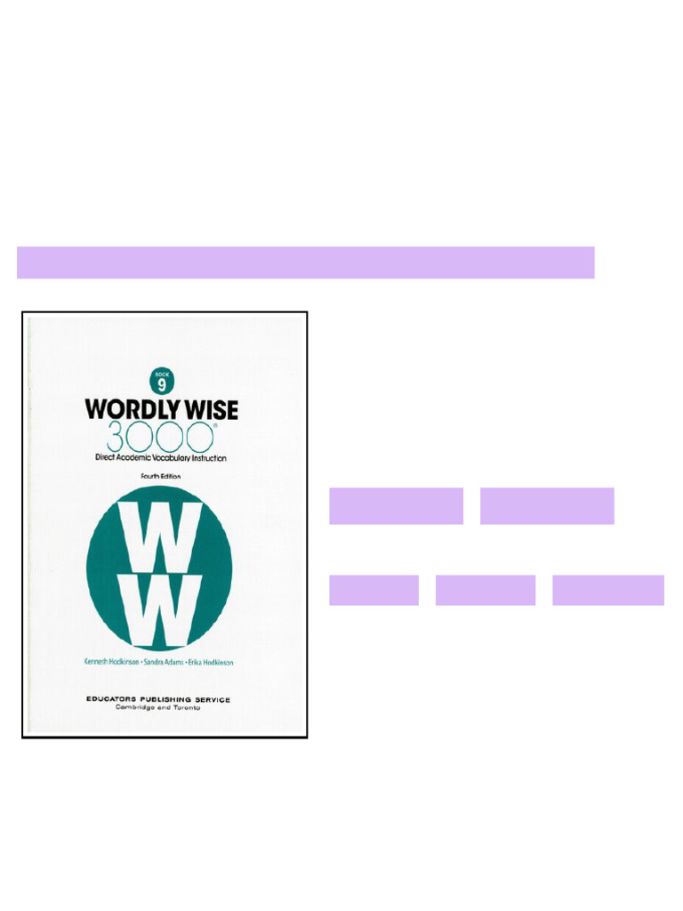 Wordly Wise Book 9 3000 Direct Academic Vocabulary Instruction Student ...