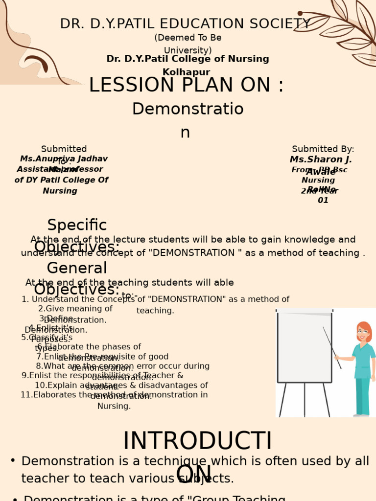 Nursing Demonstration Teaching Methods | PDF | Learning | Teachers
