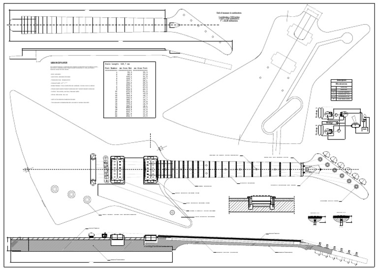Gibson Explorer Guitar Dimensions Guide | PDF | Home & Garden