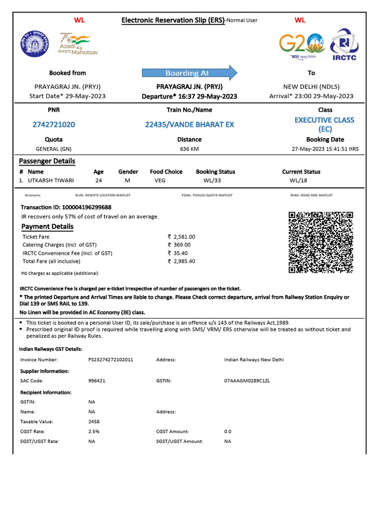 Train Ticket | PDF | Identity Document