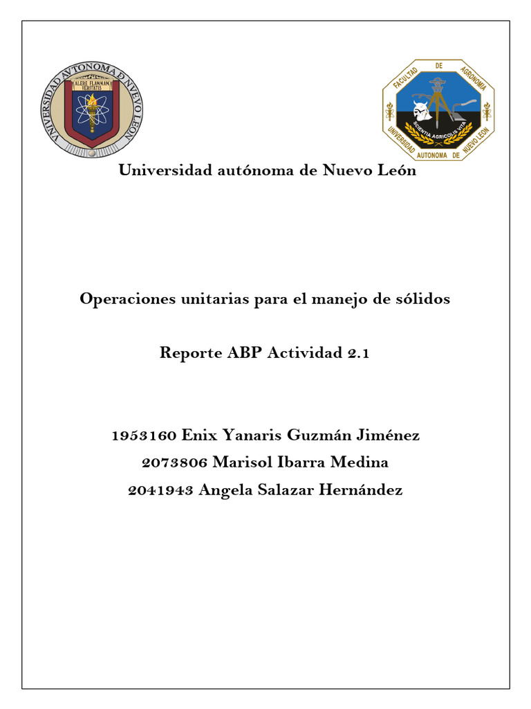 Manejo de Sólidos en Operaciones Unitarias | PDF