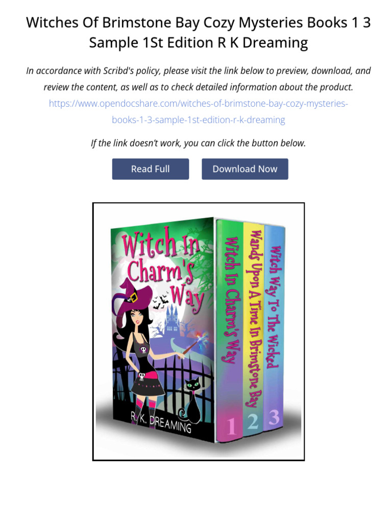 Witches Of Brimstone Bay Cozy Mysteries Books 1 3 Sample 1st Edition R ...