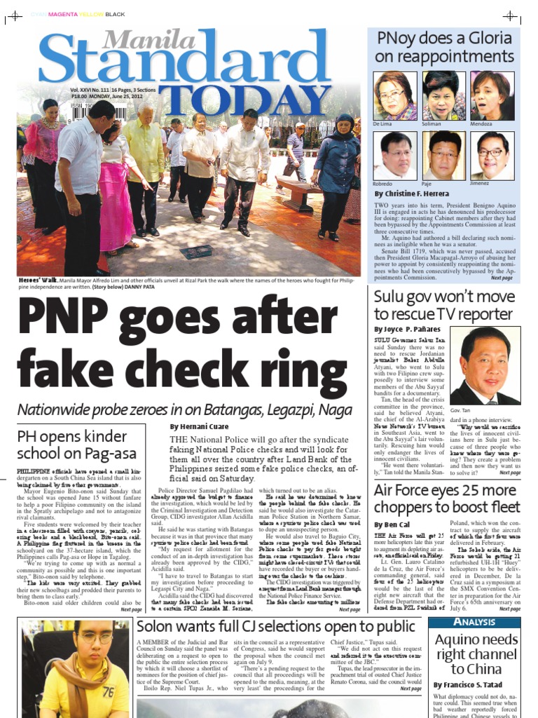 Manila Standard Today - June 25, 2012 Issue | PDF | Money Laundering ...