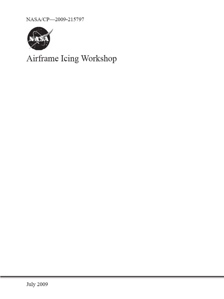 NASA Airframe Icing Workshop Summary | PDF | Computational Fluid ...