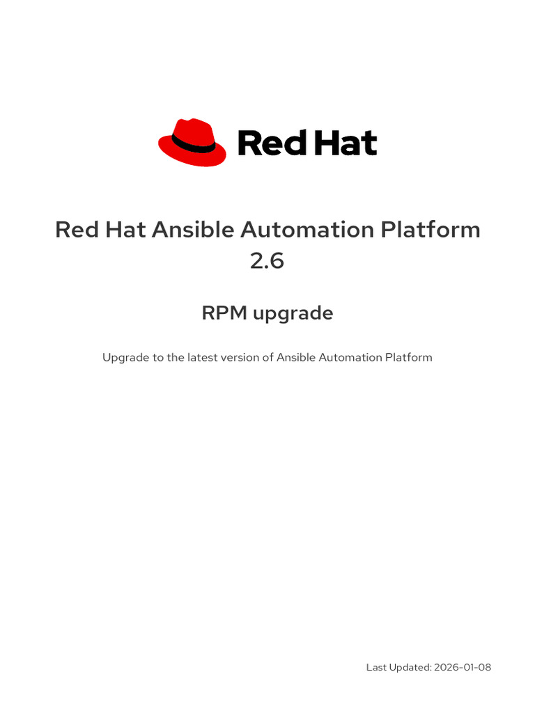 Red Hat Ansible Automation Platform-2.6-RPM Upgrade-En-US | PDF ...