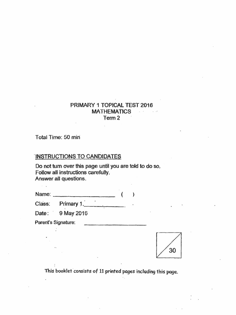 p1 Maths 2016 Mgs | PDF