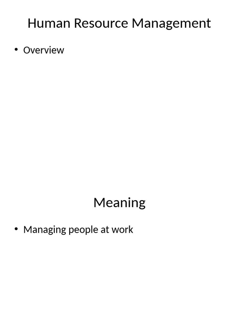 Human Resource Management Overview | PDF