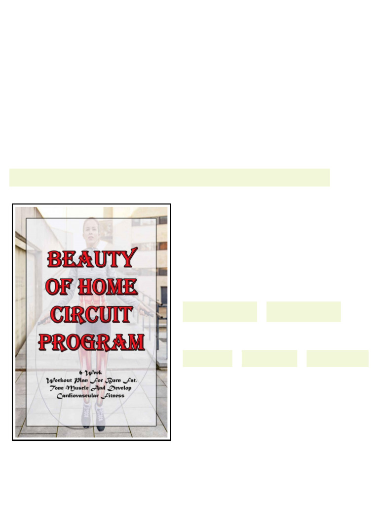 Beauty Of Home Circuit Program 6week Workout Plan For Burn Fat Tone ...