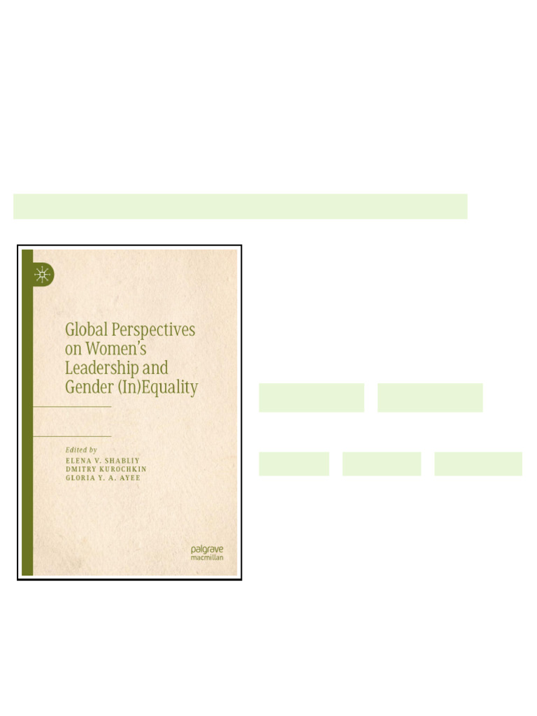 Global Perspectives On Womens Leadership And Gender Inequality Elena V ...