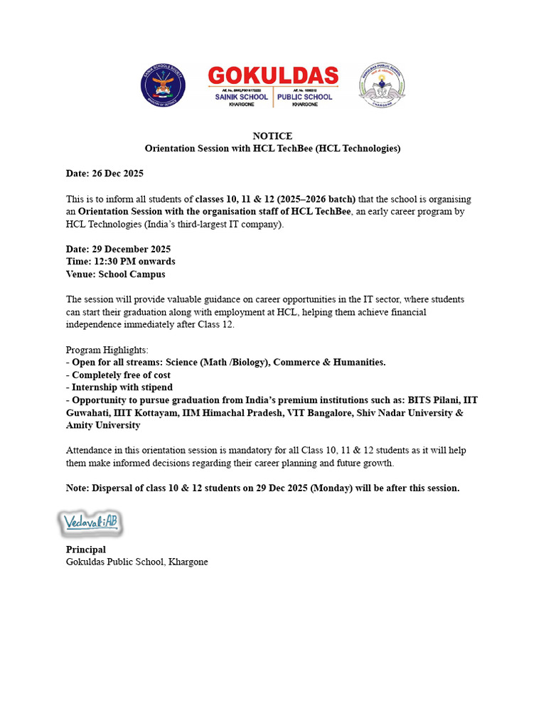 Orientation Session With HCL TechBee (HCL Technologies) - 1 | PDF
