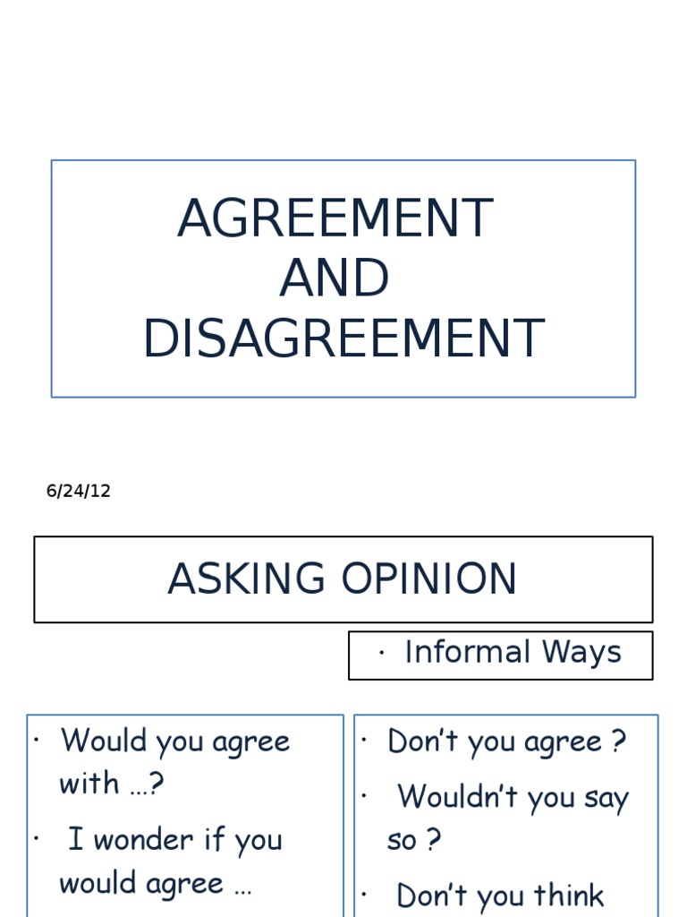 Expressing Agreement & Disagreement | PDF